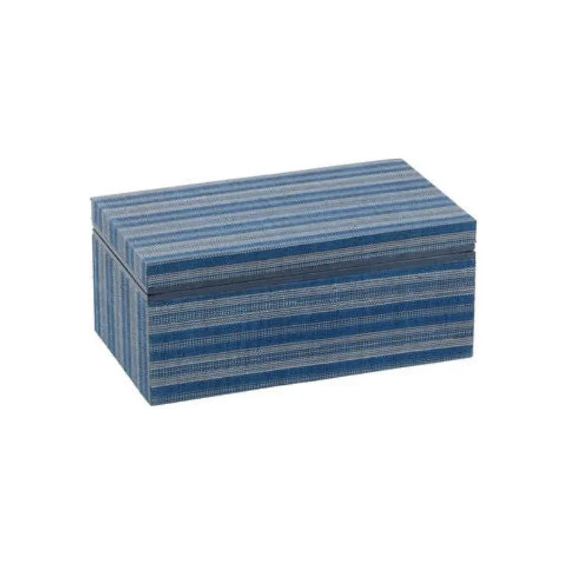Lexington Hand Woven Abaca Warpped Blue Box - LOOMLAN