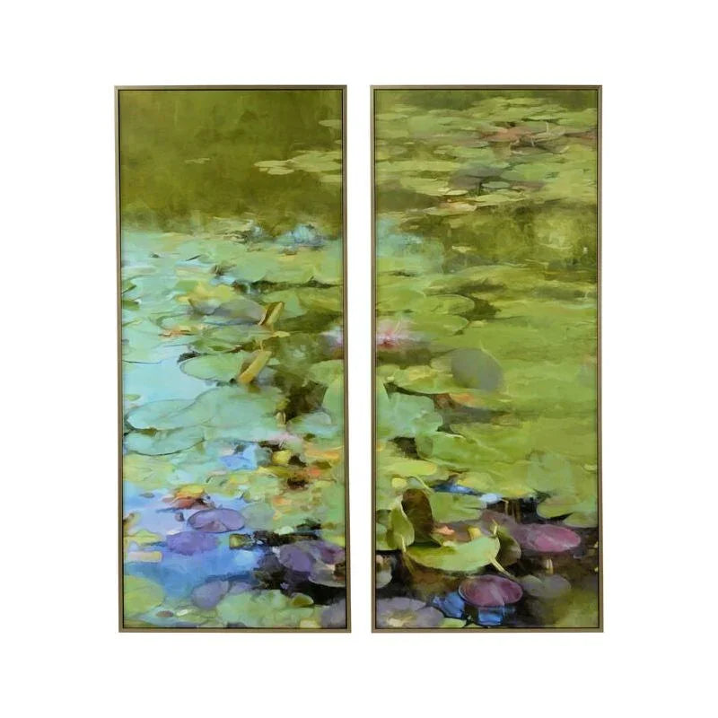 Light on Lily Pond Wood Framed Artwork - LOOMLAN