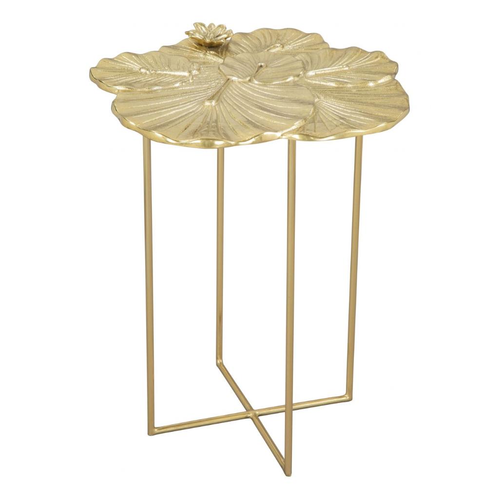 Get Lotus Side Table Gold Glamorous Modern Design – LOOMLAN
