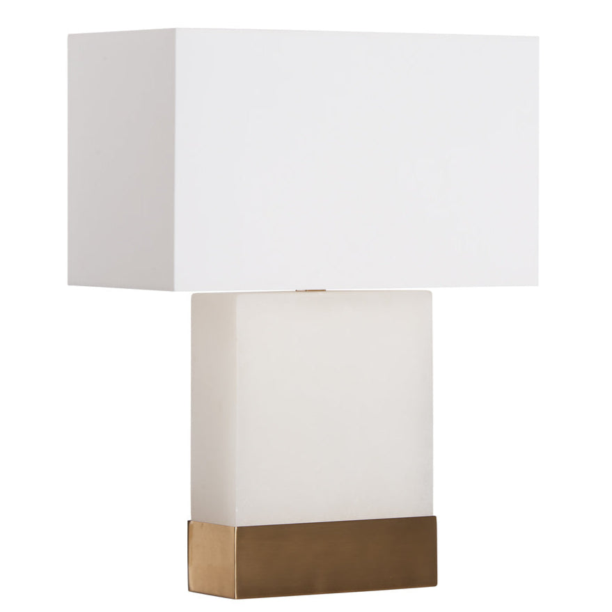 Get Luster Lamp Modern Alabaster Design With Brass Accent – LOOMLAN