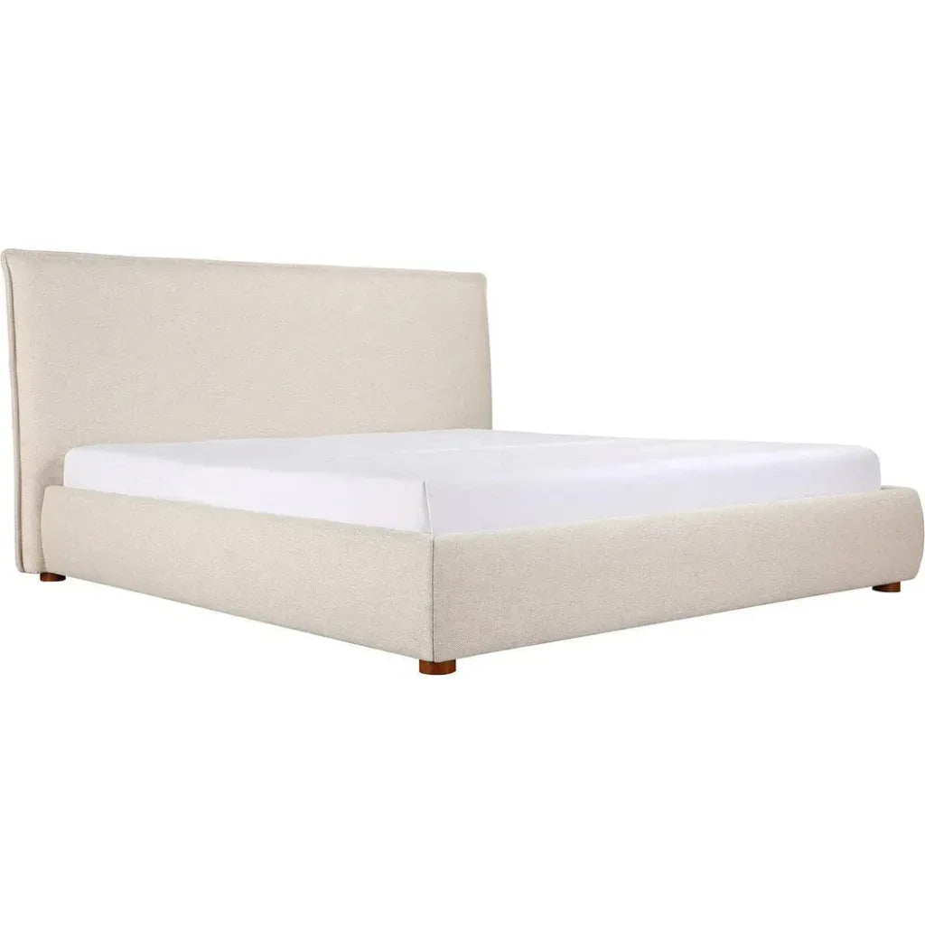 Luzon Wood Wheat Queen Bed - LOOMLAN