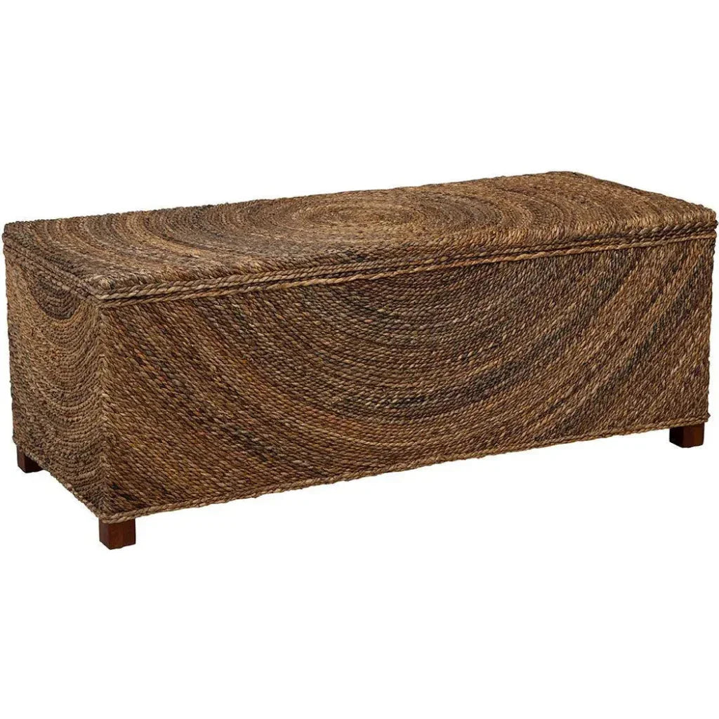 Madura Seagrass Wooden Storage Bench - LOOMLAN
