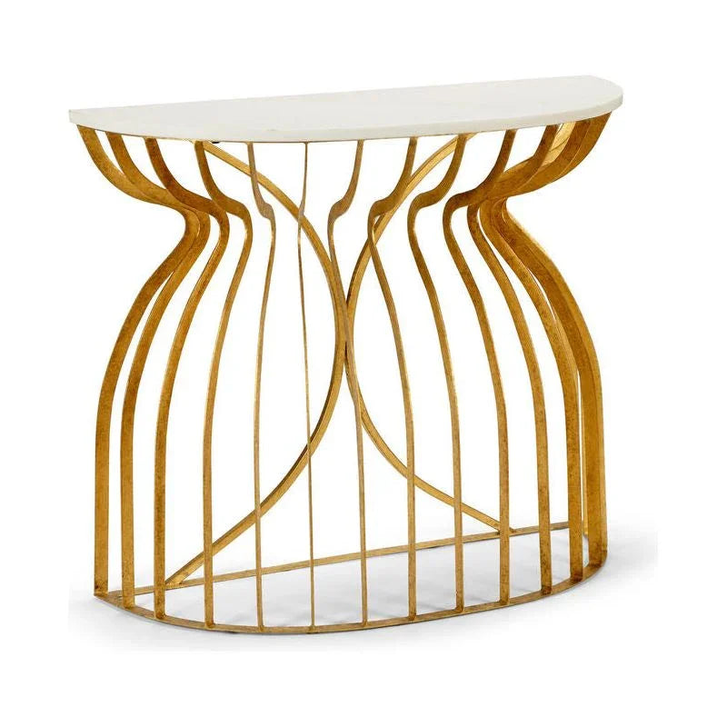 Martha Iron Framed Console Table - LOOMLAN
