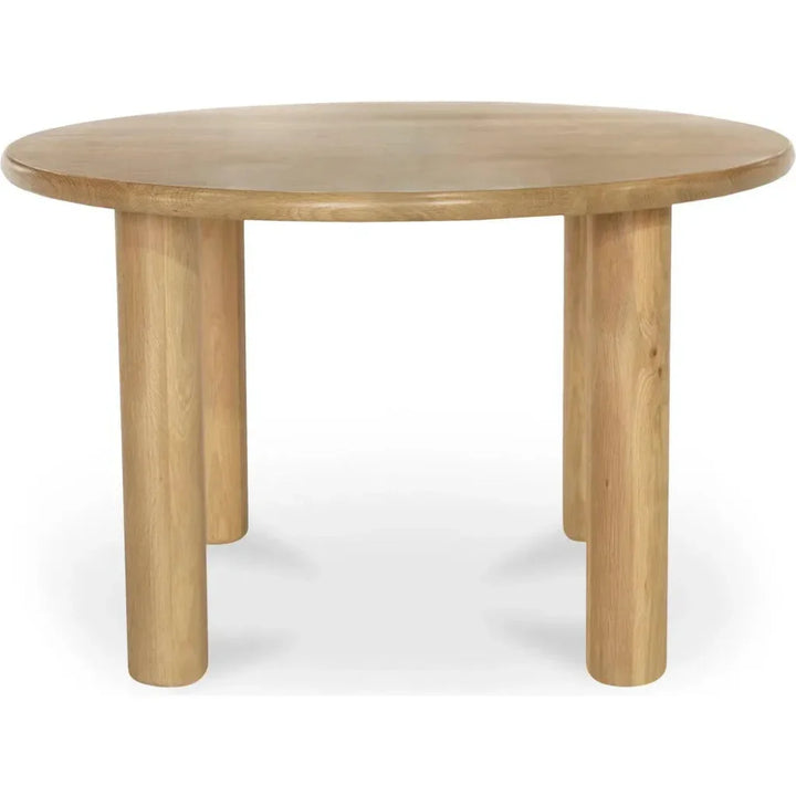 Milo Natural Solid Oak Round Dining Table - LOOMLAN