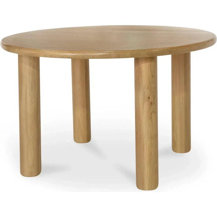 Milo Natural Solid Oak Round Dining Table - LOOMLAN