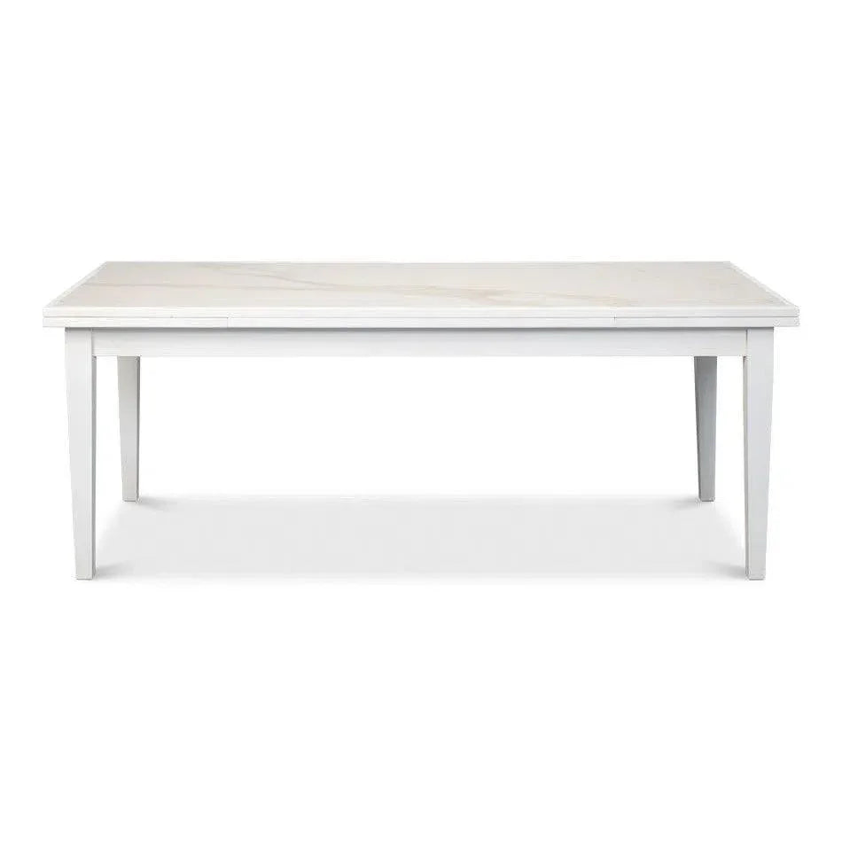 Modern White Extension Dining Table Seats 10 People - LOOMLAN