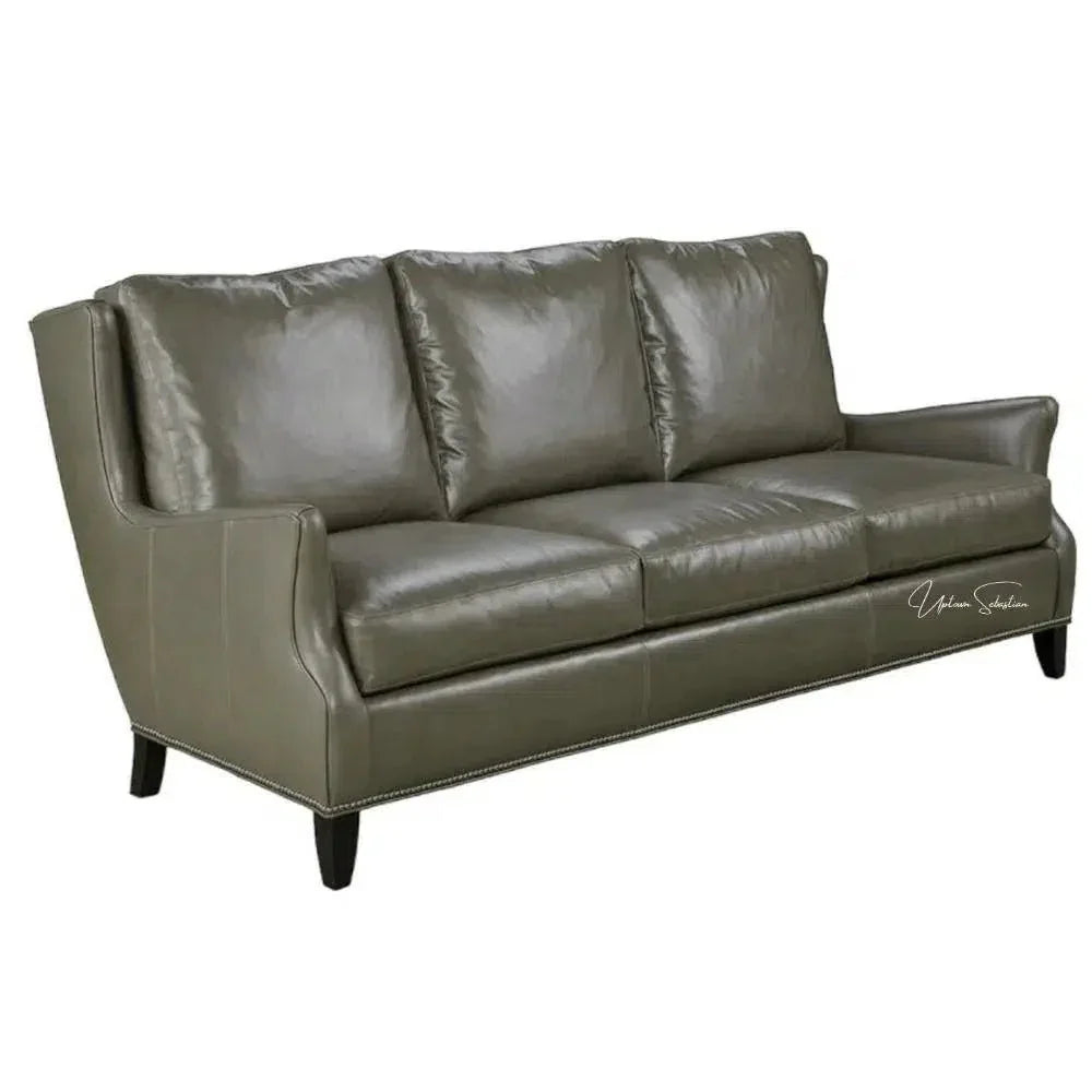 Mountain Majesty Hand - Elevated Leather Sofa - LOOMLAN