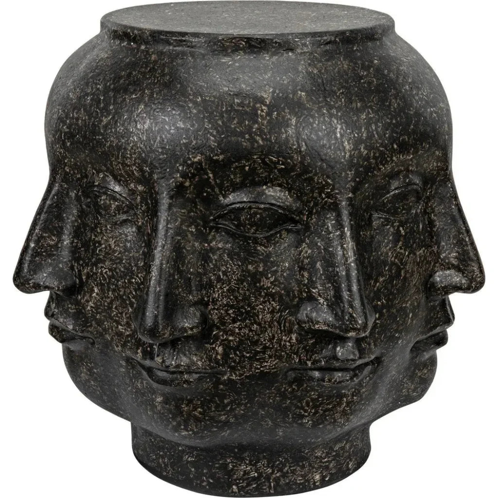 Multi-Face Stool, Black Fiber Cement - LOOMLAN