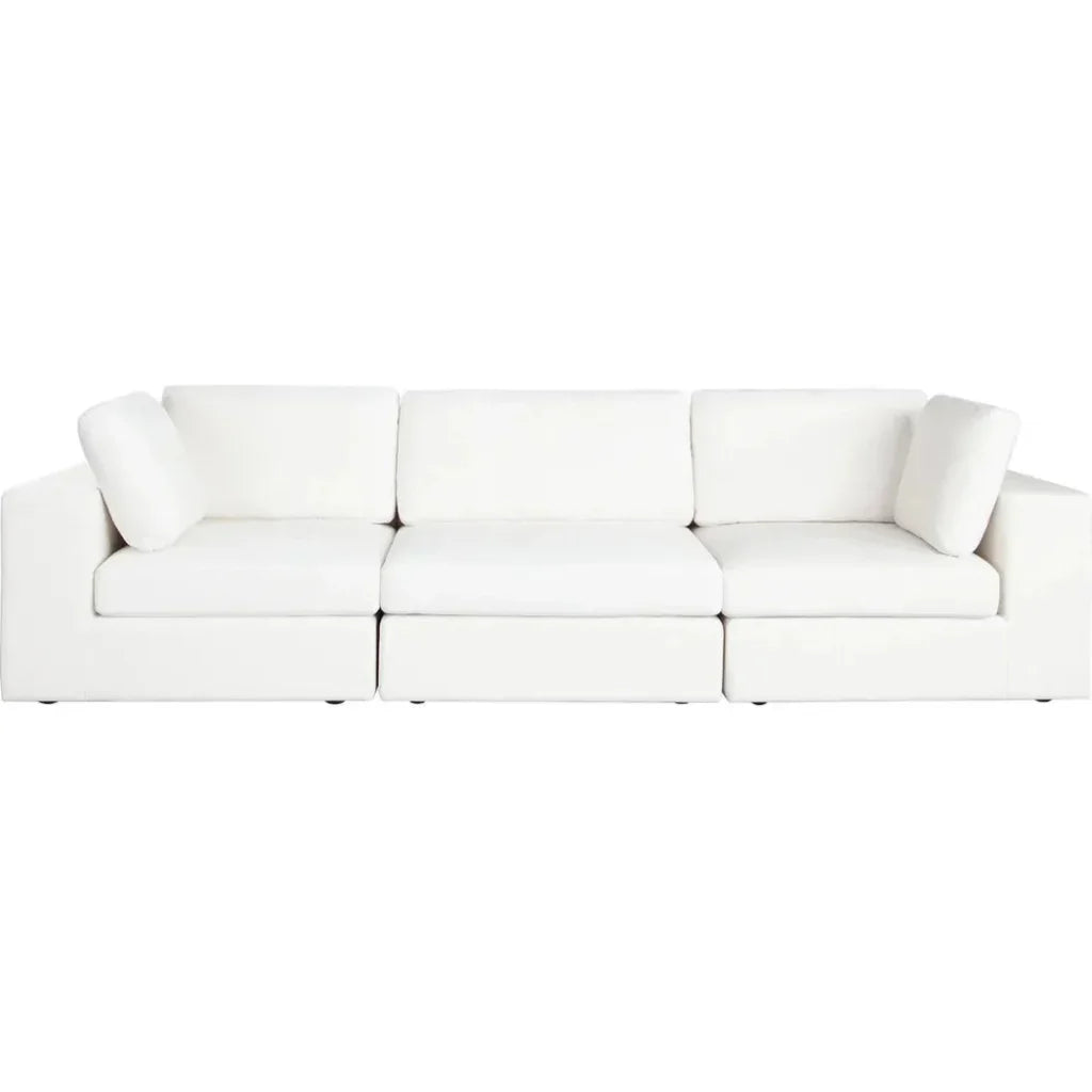 Muse Mist White Performance 3PC Modular Sofa - LOOMLAN
