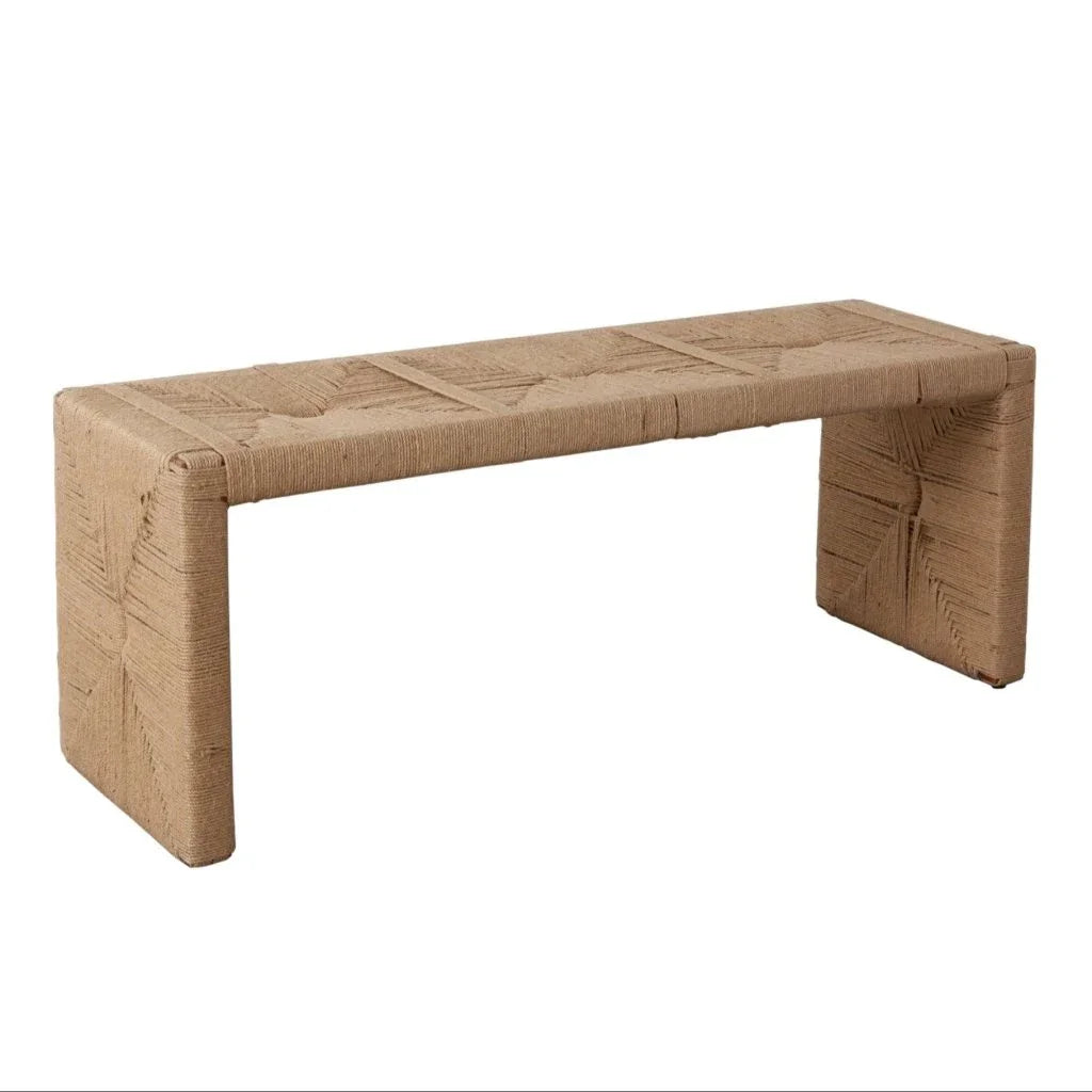 Natural Jute Woven Dining Bench - LOOMLAN