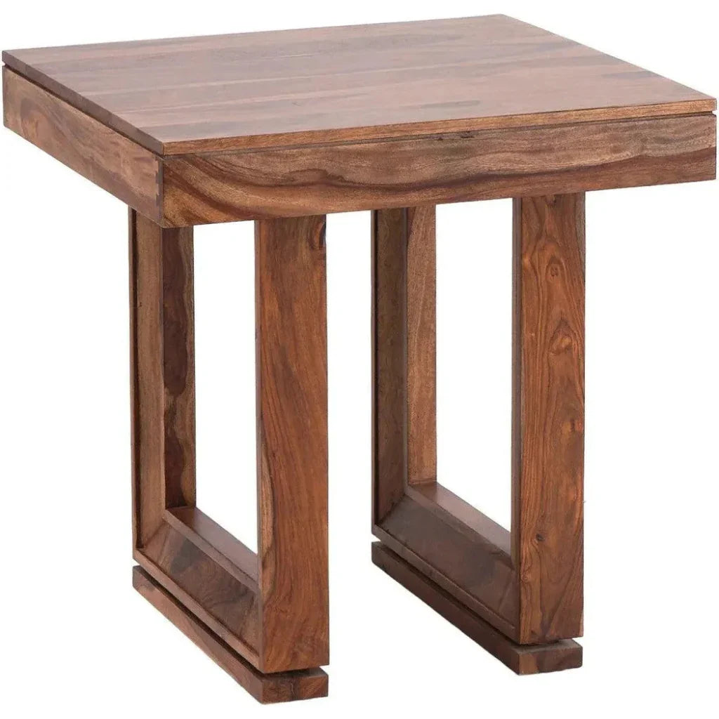 Norwella Natural Wood Square Side Table - LOOMLAN