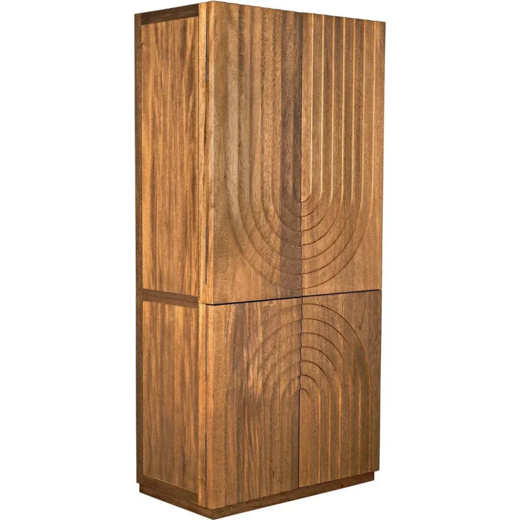 Otto Hutch Walnut Tall Bookcase Cabinet - LOOMLAN