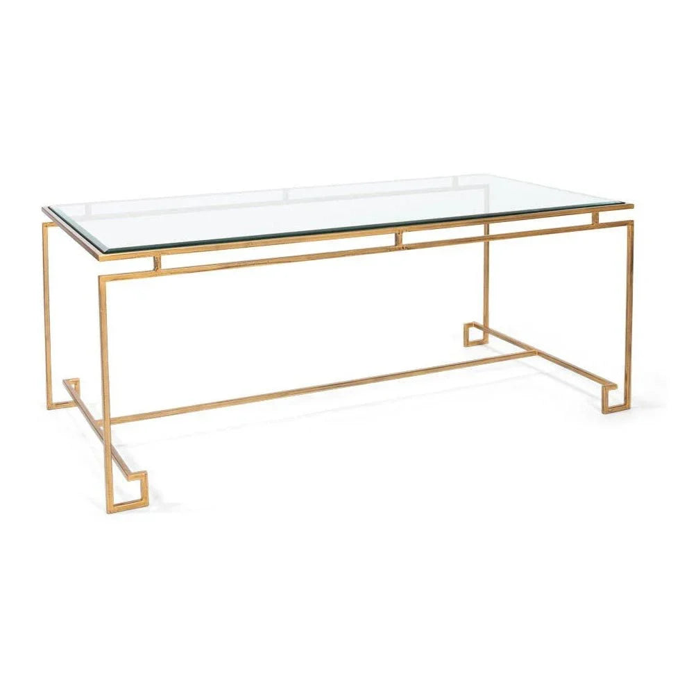 Parallel Lines Glass Top Coffee Table - LOOMLAN