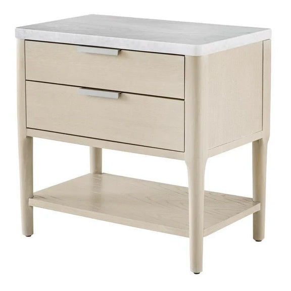 Pearl Leg Marble Top Nightstand and USB Port - LOOMLAN