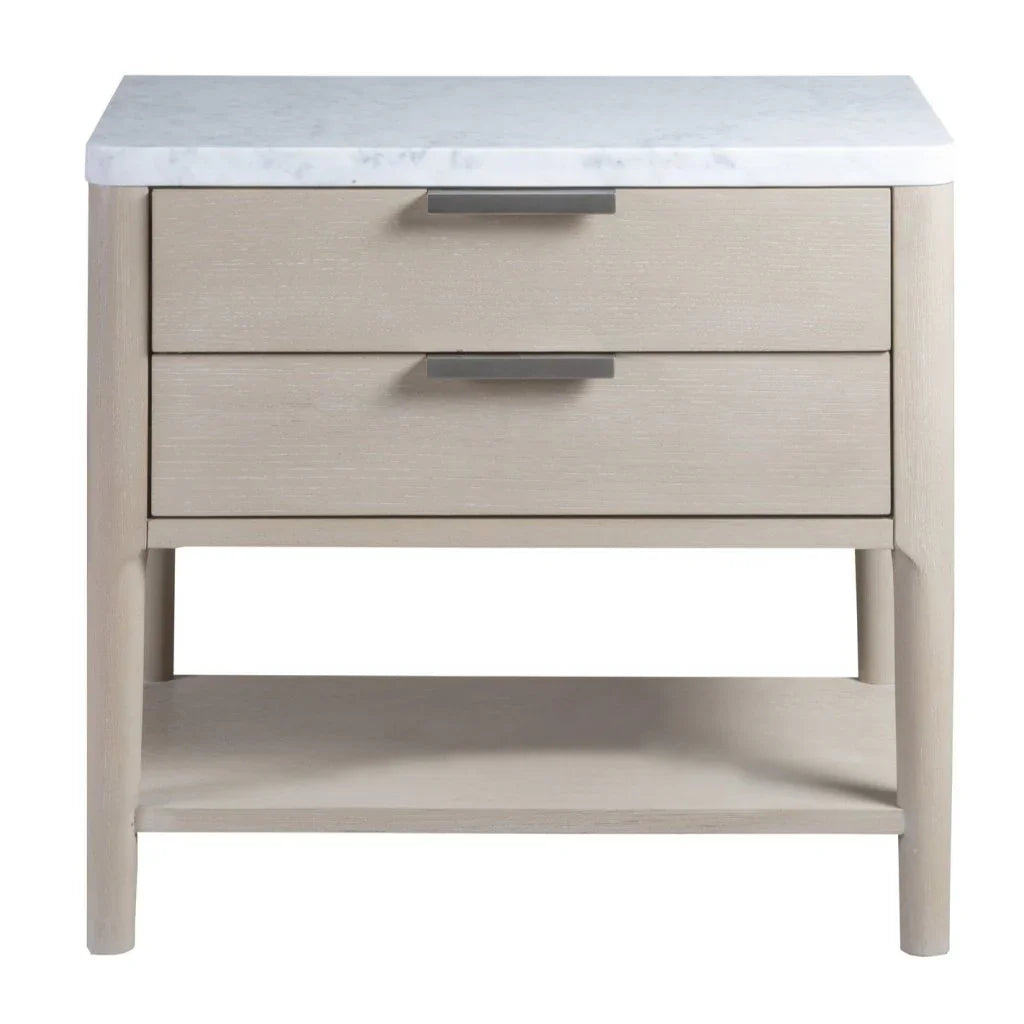Pearl Leg Marble Top Nightstand and USB Port - LOOMLAN