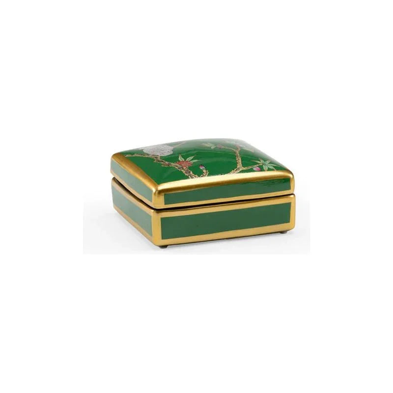 Polly Davis Green Glazed Ceramic Box - LOOMLAN