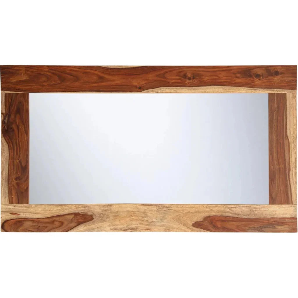Raven Natural Wood Wall Mirror - LOOMLAN