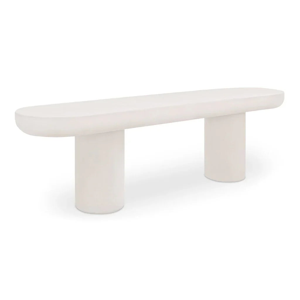 Concrete Outdoor Bench 68 Inch Cream | LOOMLAN