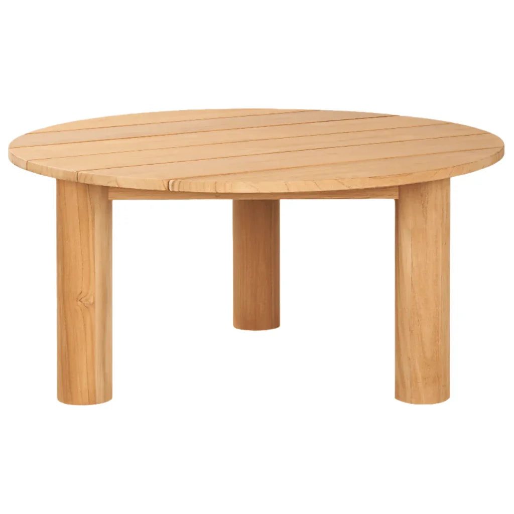 Rudolph Teak Patio Round Coffee Table - LOOMLAN