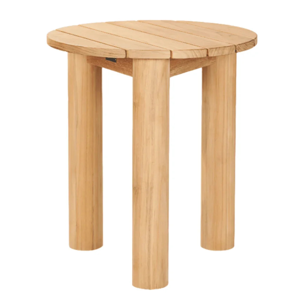 Rudolph Teak Patio Round Side Table - LOOMLAN