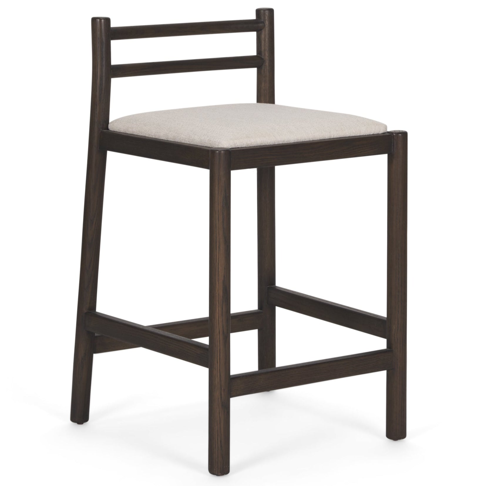 Get Sam Cream Fabric Counter Stool With Minimalist Design – LOOMLAN