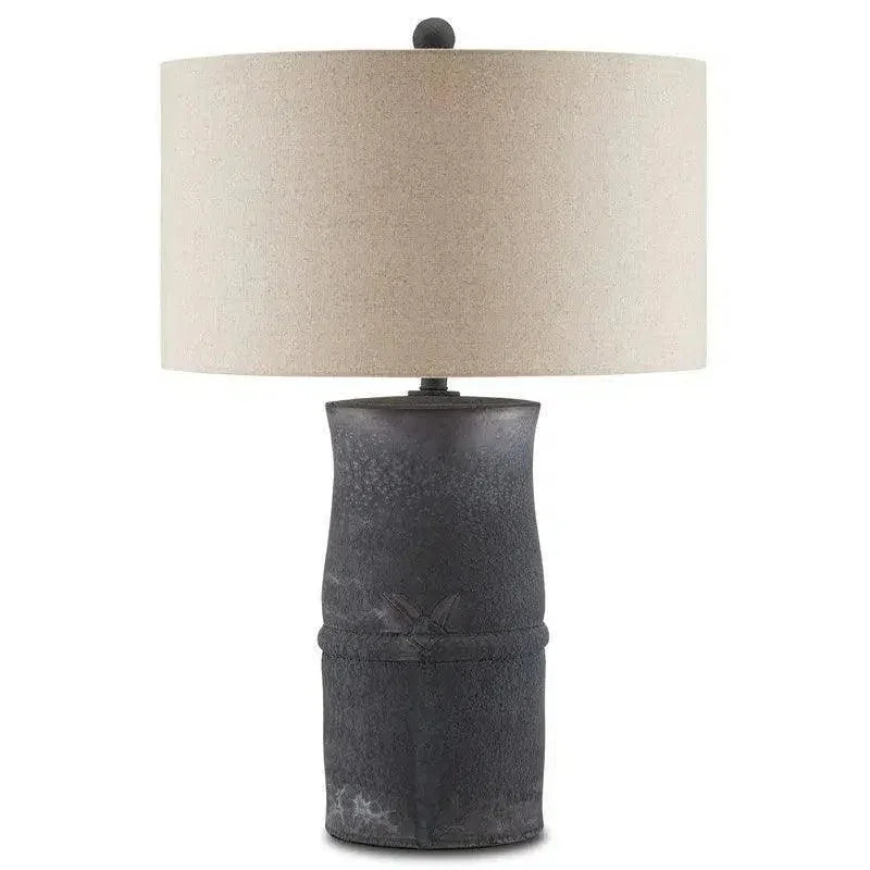 Satin Dark Gray Croft Table Lamp Barry Goralnick - LOOMLAN