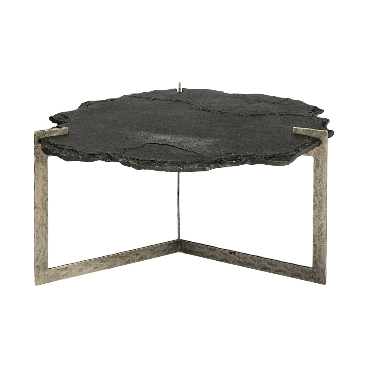Get Shale 37" Live-Edge Slate Coffee Table With Iron Base – LOOMLAN