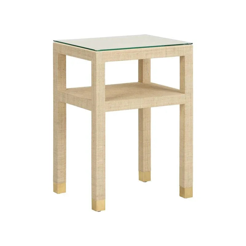 Socialite Natural Saguran Warpped End Table - LOOMLAN