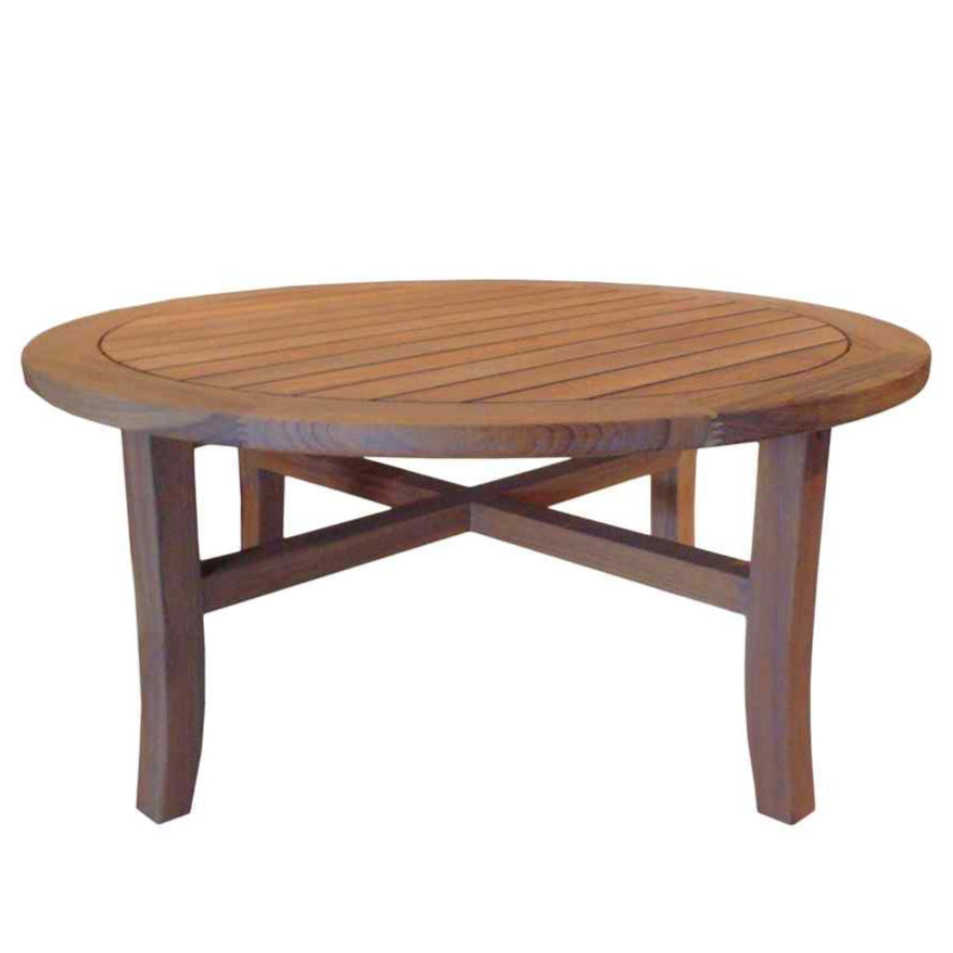 Get Teak 40" Round Tapered Leg Cocktail Table by at LOOMLAN