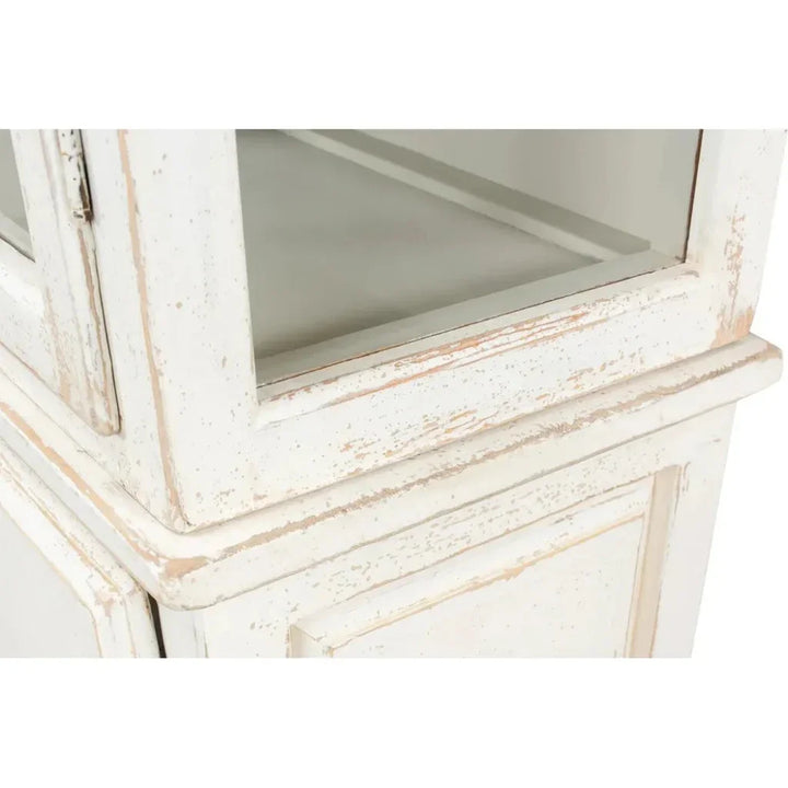 Tower Bookcase Curio Cabinet Glass Doors - LOOMLAN
