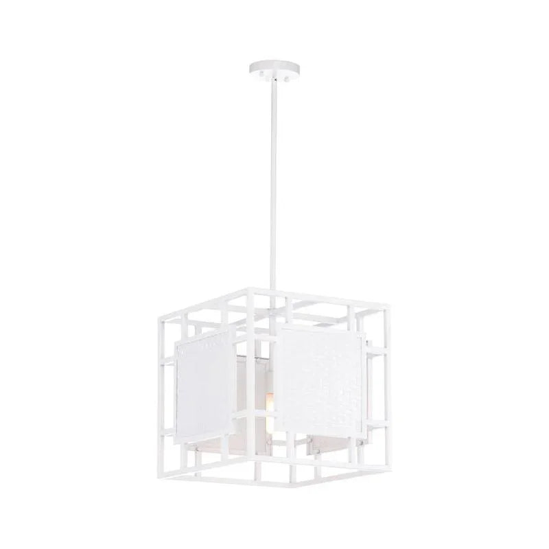Trellis Modern White Light Fixture Pendant - LOOMLAN