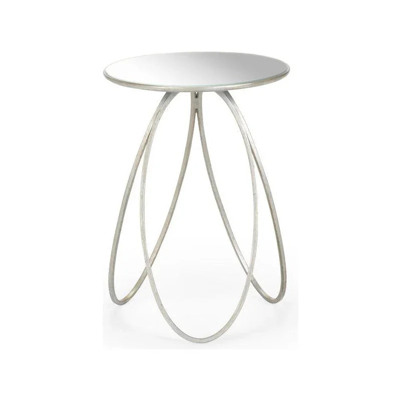 Tri-Leg Metalic Silver Finish Side Table - LOOMLAN