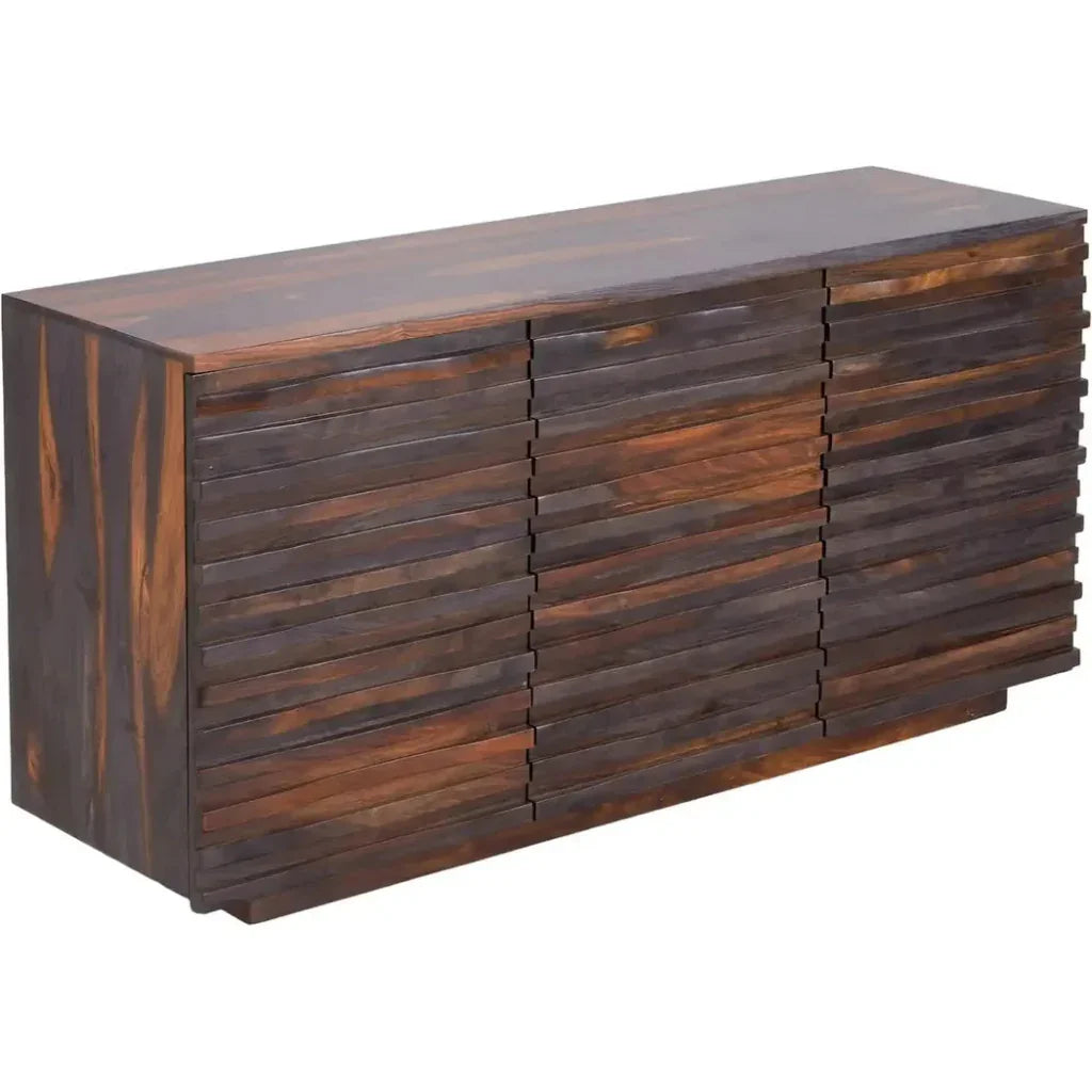 Vandara Wooden Chocolate Brown Sideboard - LOOMLAN