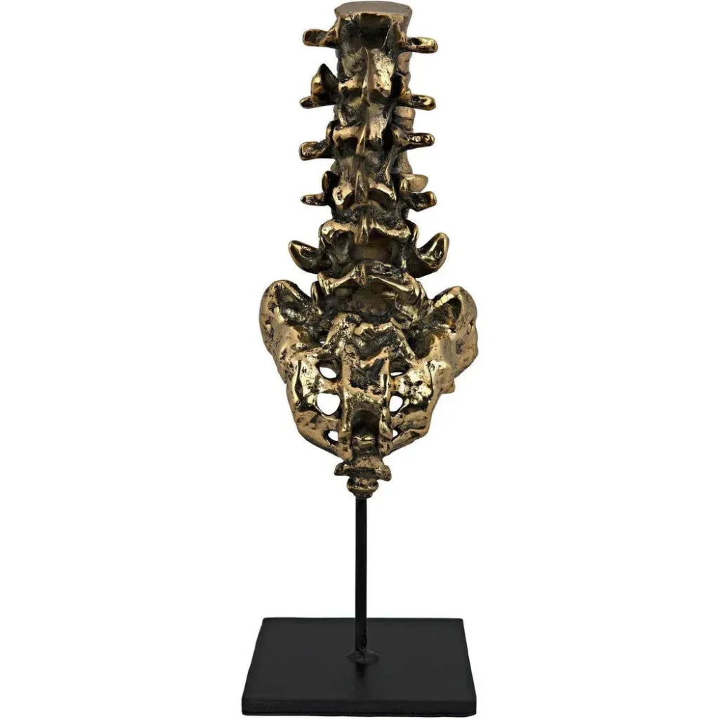 Vertebrae Antique Brass and Steel Sculpture - LOOMLAN