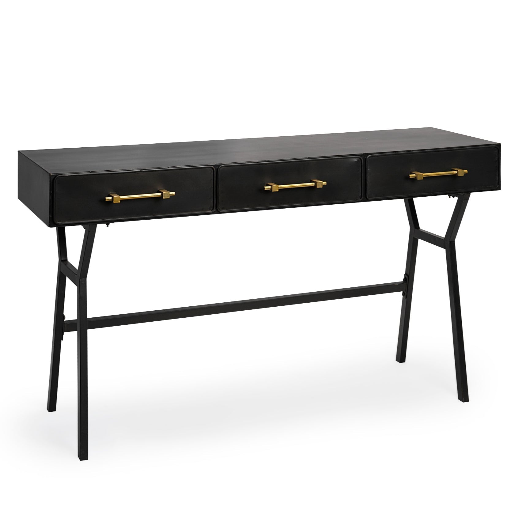 Get Vince Three Drawers Metal Office Desk With Ample Storage – LOOMLAN