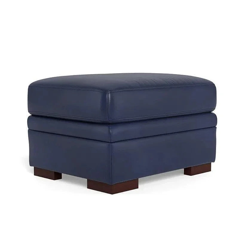 Waverly Modern Leather Ottoman - LOOMLAN