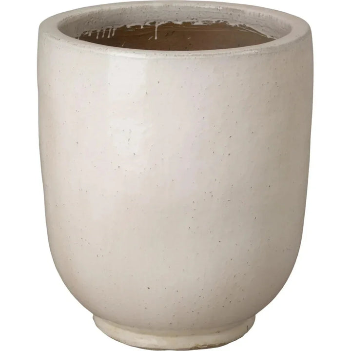 Weather Resistant Round Ceramic Planter - LOOMLAN
