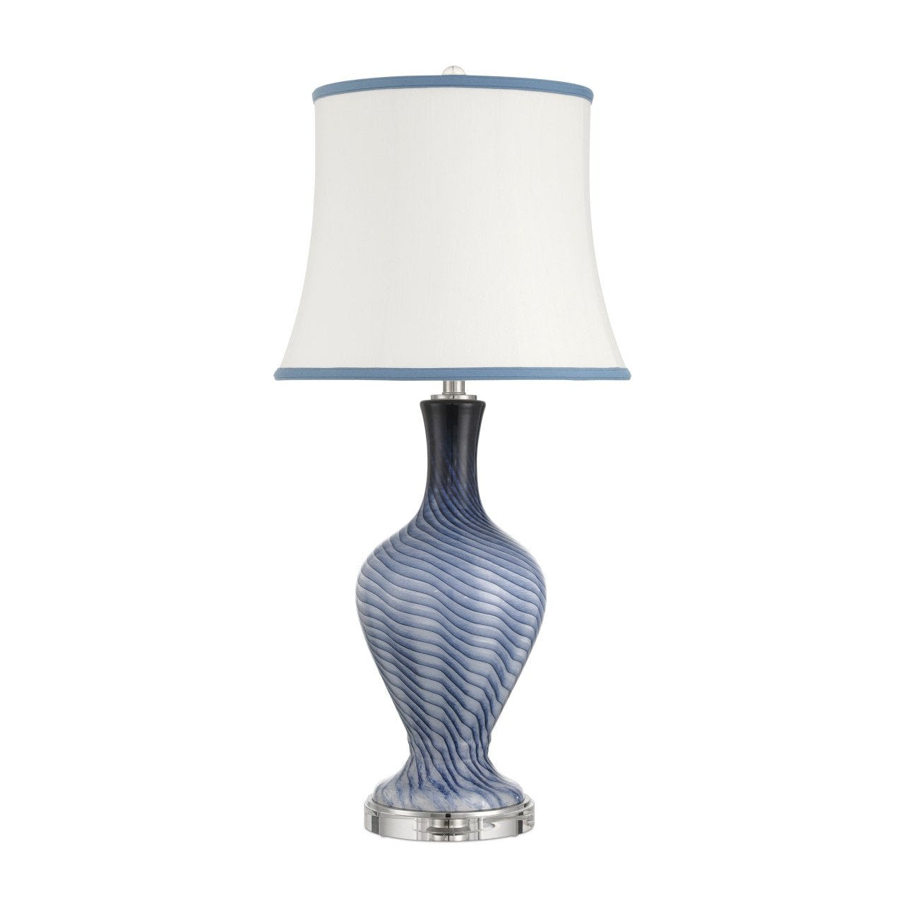 Get Zeta Blue Glass Lamp With Antique-Inspired Design – LOOMLAN