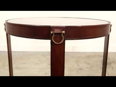 Leather Round Harness Table - LOOMLAN
